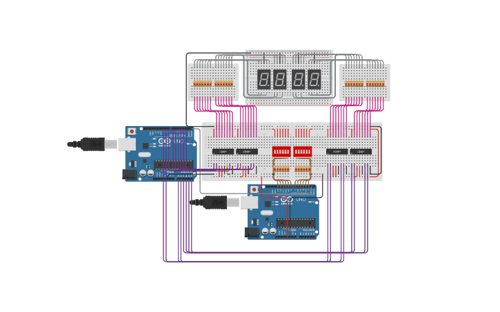 Circuit design 12-Bit Double Dabble Algorithm - Tinkercad