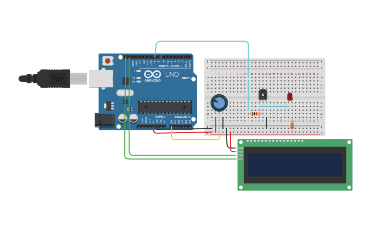 Circuit design 17 sensor DHT11 - Tinkercad