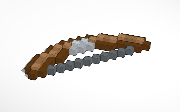 3D design Minecraft Bow - Tinkercad