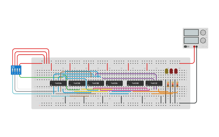 Circuit Design 2 Bit Magnitude Comparator Tinkercad