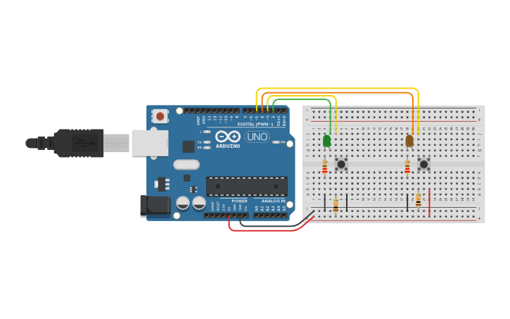 Circuit design ACTIVE HIGH verses ACTIVE LOW example - Tinkercad