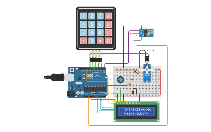 Circuit design Proposta Respirador Pulmonar na Nuvem - Tinkercad