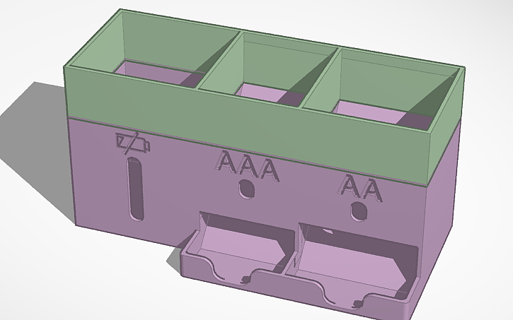 3D design battery holder - Tinkercad