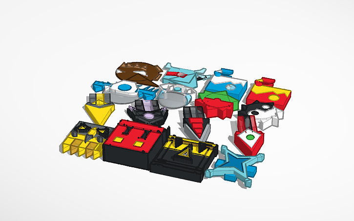 3D design Geometry Dash icon collection - Tinkercad