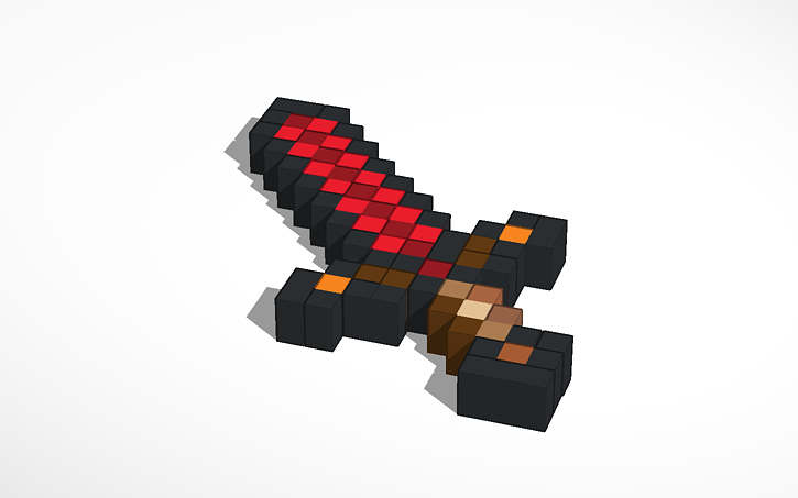 3D design Red Minecraft Sword - Tinkercad