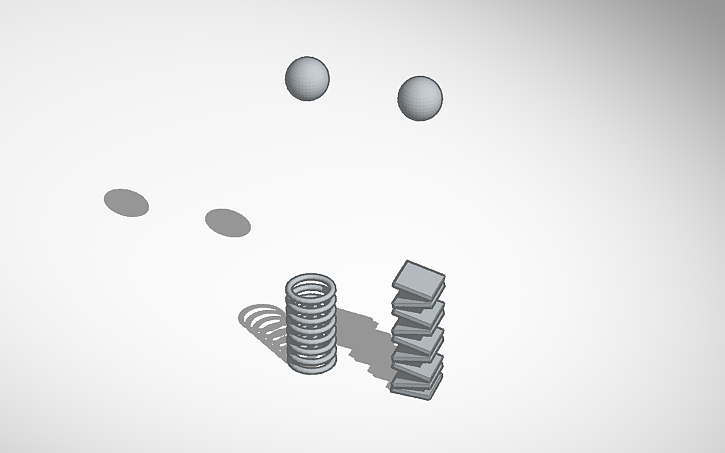 3D design Working spring mechanism with sim lab - Tinkercad