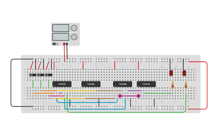 Circuit design FULL SUBTRACTOR USING LOGIC GATES - Tinkercad