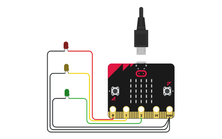Circuit design Semaforo - micro:bit - Tinkercad
