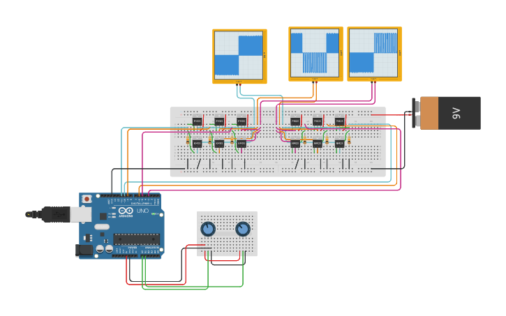 Circuit Design Three Phase Inverter Tinkercad