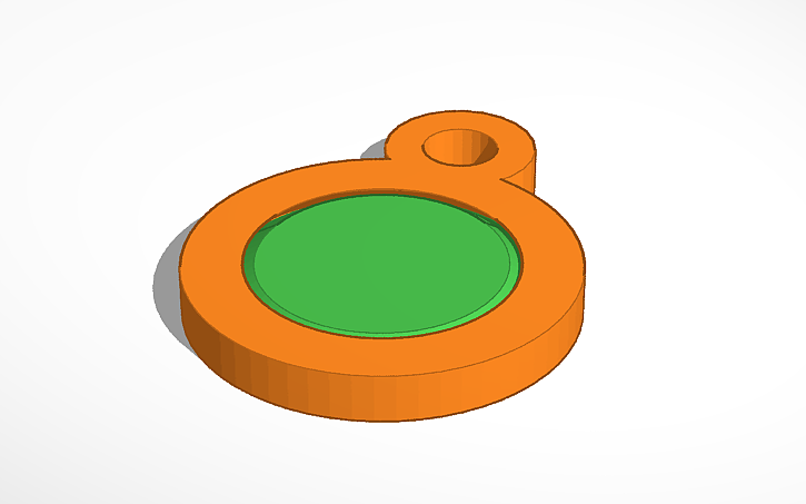 3D design Spinning Name Tag Keychain Zipper Pull - Tinkercad