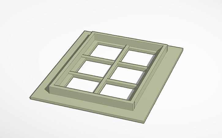 3D design 2x3 window - Tinkercad
