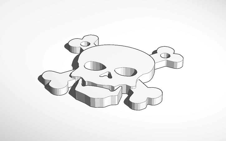 3D design robins skull and crossbones - Tinkercad