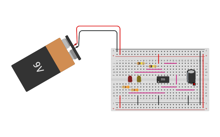Circuit design Motor 555 - Tinkercad