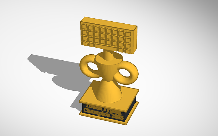 3D design Touch Typing Trophy - Tinkercad