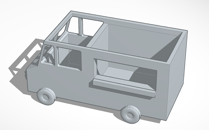 3D design Food truck base model COMPLETE - Tinkercad