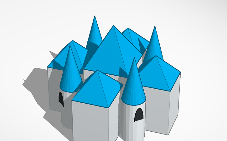 3D design Very Realistic Castle - Tinkercad