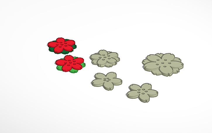 3D design Sakura Button direct - Tinkercad