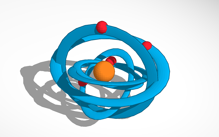 3D design Rutherford's Atomic Model - Tinkercad