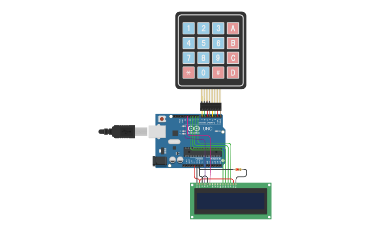 Circuit design Arduino Calculator - Tinkercad