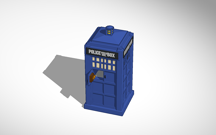 3D design Doctor Who Tardis with Inside - Tinkercad