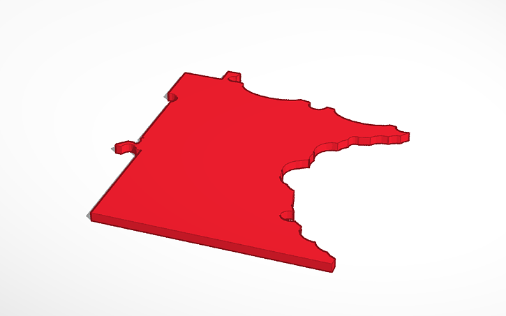 3D design Minnesota Outline - Tinkercad