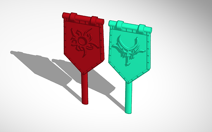 3D design good and evil banners - Tinkercad