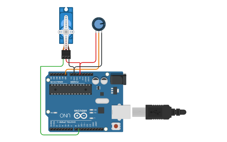 Circuit design Tinkercad Arduino Servo Motor Control With Potentiometer - Tinkercad