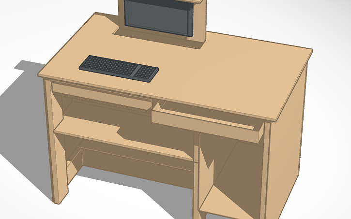 3D design Computer Table - Tinkercad
