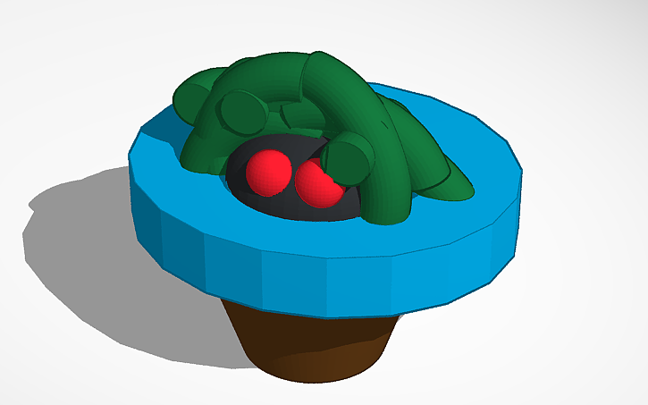 3D design tangle weed in pot - Tinkercad