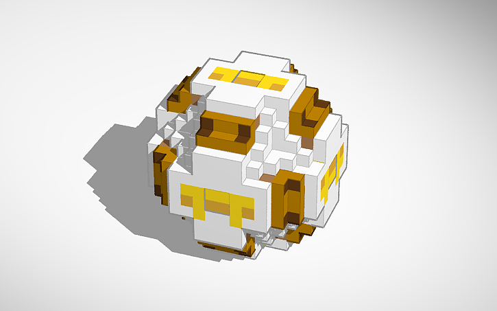 3D design Minecraft chicken sphere - Tinkercad