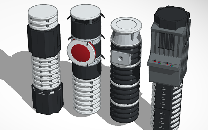 3D design OMSI Hangout Themed Lightsaber hilts - Tinkercad