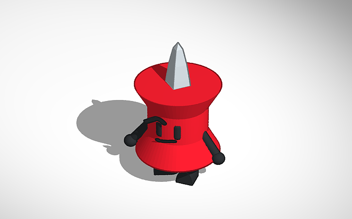 3D design Pin, BFDI - Tinkercad