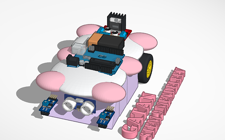 3D design Panda-Shaped Chassis Sumo Robot - Tinkercad