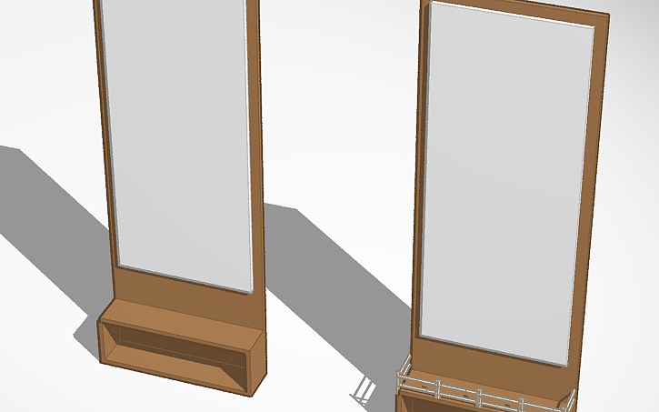 3D design Mirror with rack - Tinkercad