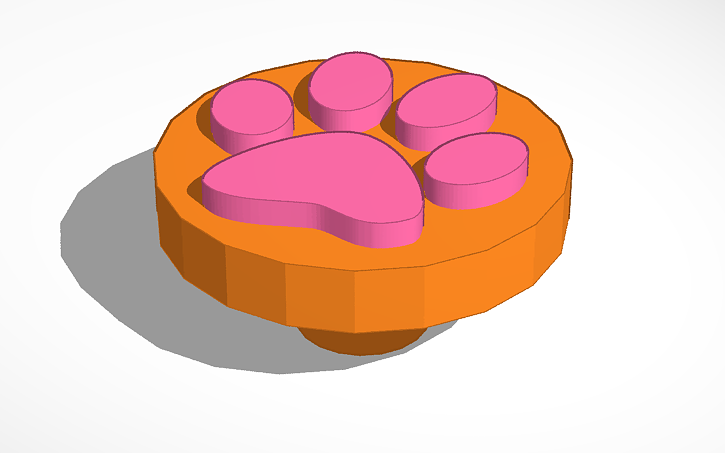 3D design Door knob cat paw - Tinkercad