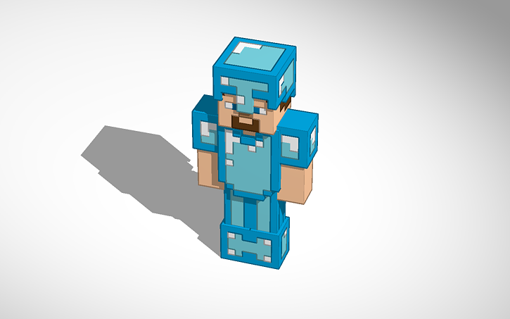 3D design Minecraft Diamond Armor Steve - Tinkercad