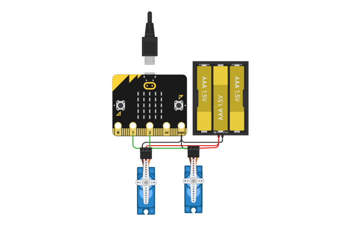 Circuit design Servo microbit - Tinkercad