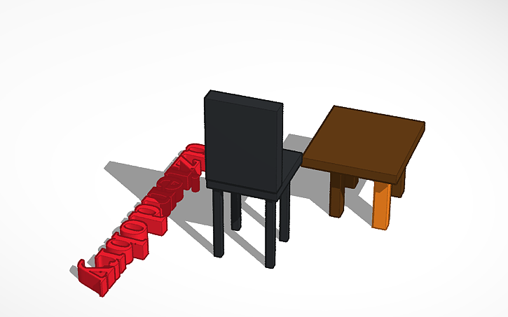 3D design stol i krzeslo - Tinkercad