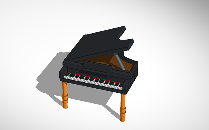 3D design piano - Tinkercad