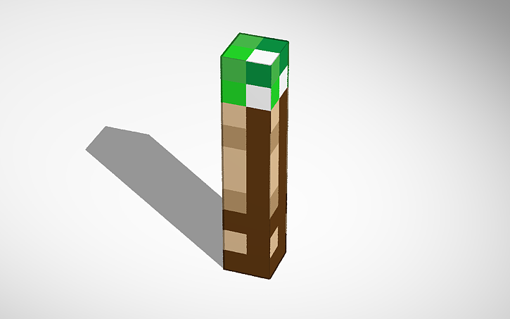 3D design Minecraft copper torch - Tinkercad
