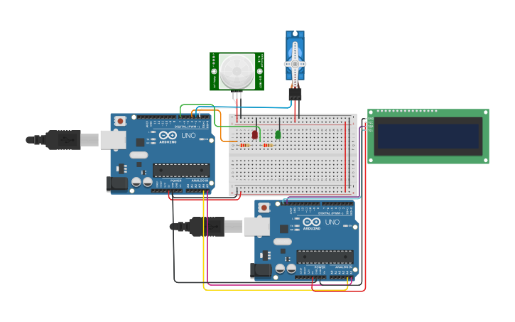 Circuit design Smart Door System - Tinkercad