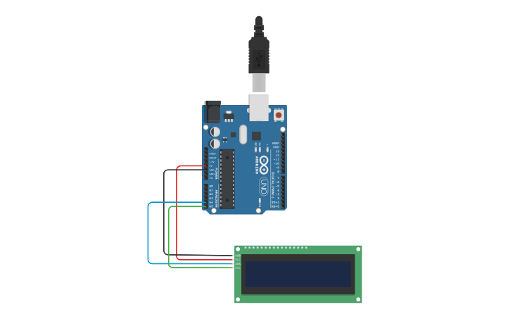 Circuit design LCD_I2C - Tinkercad