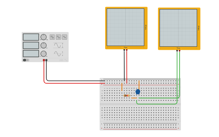Circuit design Band Pass Filter - Tinkercad