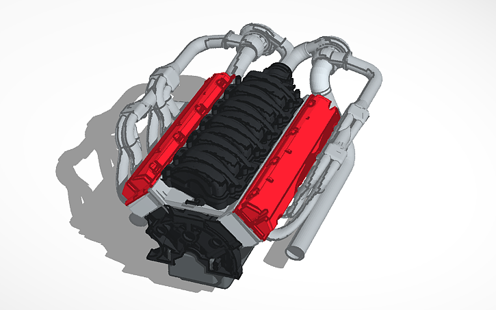 3D design v12 engine - Tinkercad