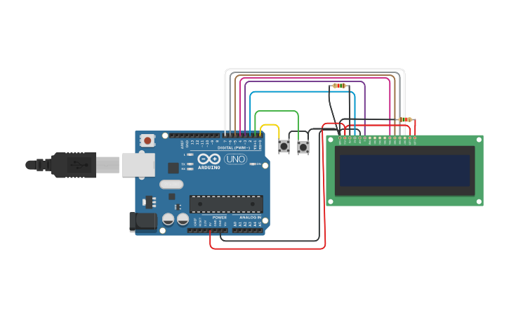 Circuit Design Arduino Clock Without Rtc Real Time Clock Module On Lcd Tinkercad