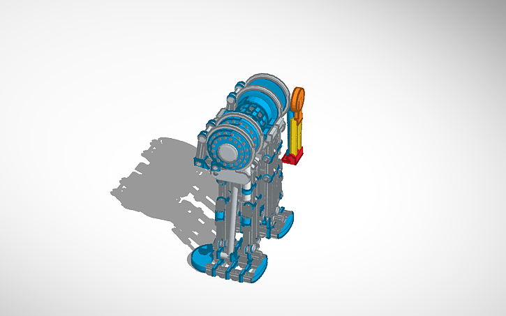 3D design Humanoid bipedal walking robot concept - Tinkercad