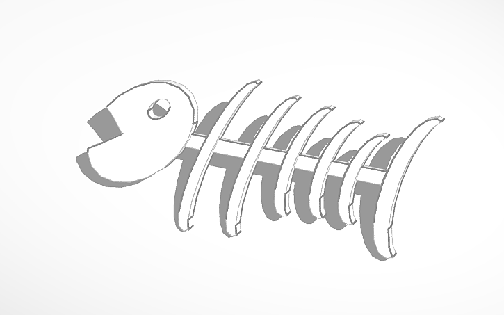 3D design FISH BONES - Tinkercad
