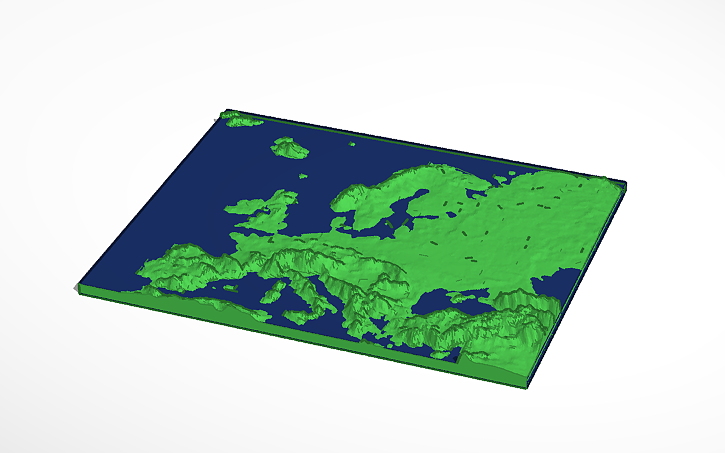 3D design Europe Relief Map - Tinkercad
