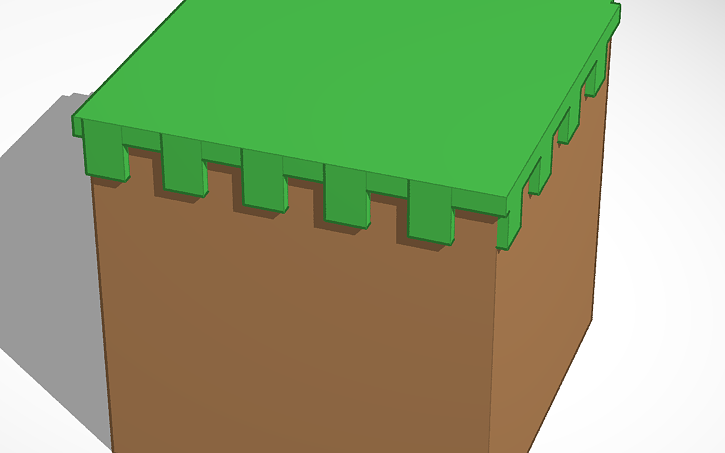 3D design minecraft grass block - Tinkercad