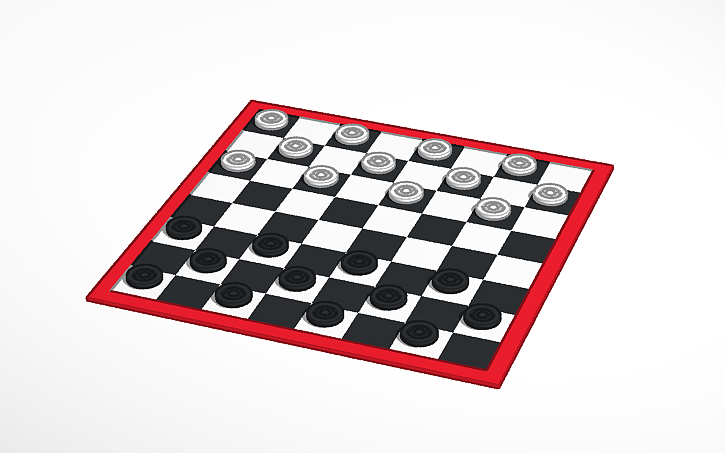 3D design CHECKERS BOARD - Tinkercad
